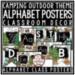 Camping Theme Classroom Decor Print & Cursive Alphabet Posters Bulletin ...