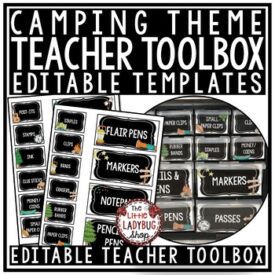 Camping Theme Classroom Decor- Teacher Toolbox Labels EDITABLE - The ...