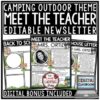 Camping Theme Virtual Meet the Teacher Template Editable Back to School ...