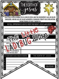 Christian Christmas Nativity Activities The Birth of Jesus Christ Bible ...