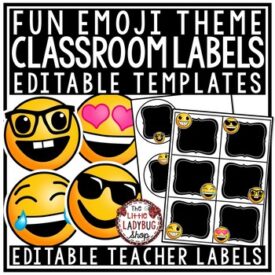 Classroom Labels EDITABLE- Emoji Theme Classroom Decor - The Little ...