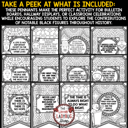Black History Month Bulletin Board Coloring Pages Posters - The Little ...