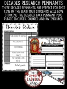 Research Decades Project for End of Year Project Bulletin Board - The ...