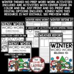 December January Winter Spelling Activities for Any List, Word Work ...