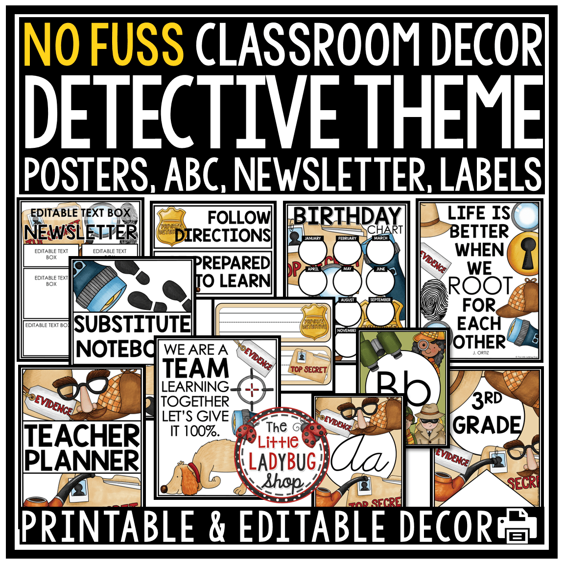 Top Secret Agent Mystery Detective Theme Classroom Decor Bundle - The ...