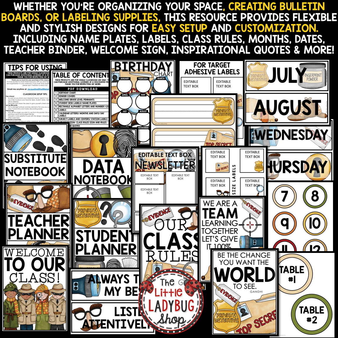 Top Secret Agent Mystery Detective Theme Classroom Decor Bundle - The ...