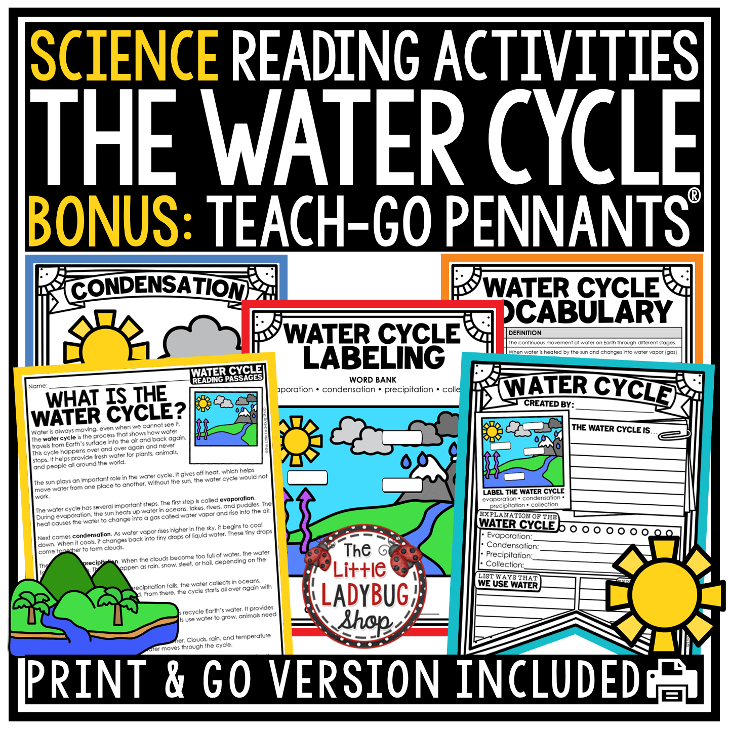 Water Cycle Reading Passage Worksheet Diagram Research Poster - The ...