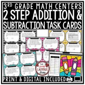 Digital 3rd Grade Math Test Prep Problem Solving Task Cards TEKS 3.2A 3 ...