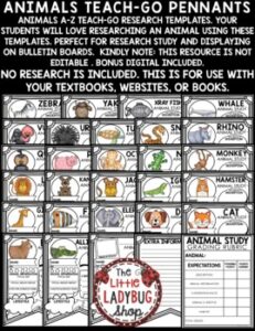 A-Z Animals Worksheet Research Report Project Templates Science ...