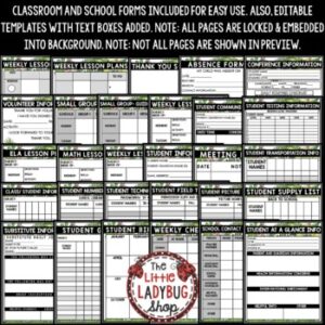 Camping Theme Classroom Decor Teacher Planner Binder Editable ...