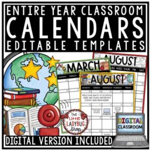 Editable Calendar 2020-2021 Templates Bonus: Google Classroom Distance ...
