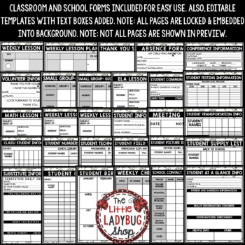 Digital Farmhouse Classroom Decor Teacher Planner Binder Editable ...