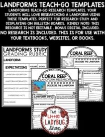 Digital Geography Landforms Research Worksheets Project Templates ...