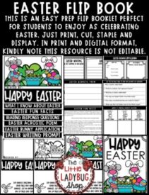 Spring Easter Writing Prompts Activities Flip Book, April Bulletin ...