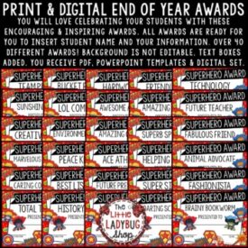 Superhero Classroom Theme: Editable End of Year Awards & Certificates ...