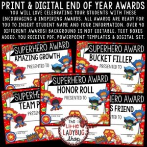 Superhero Classroom Theme: Editable End of Year Awards & Certificates ...