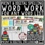 Vocabulary Spelling Word Work Activities Centers for Any List of Words ...