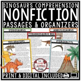 Dinosaur Activities Nonfiction Reading Comprehension Passages Questions ...