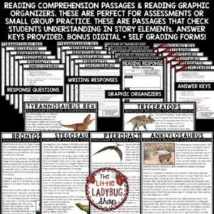 Dinosaur Activities Nonfiction Reading Comprehension Passages Questions ...
