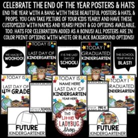 Editable Last Day of School Sign & Crowns, End of the Year Photo Booth ...