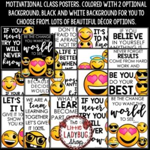 Emoji Theme Classroom Decor Back to School Bulletin Board Motivational ...