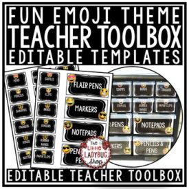 Emoji Theme Teacher Toolbox Labels EDITABLE- Emoji Classroom Theme ...