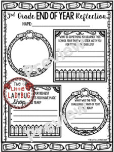 End of Year Reflection Activity Poster- Student End of the Year Writing ...