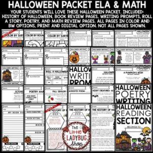 Halloween Math Poetry Writing Prompts - The Little Ladybug Shop