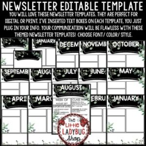 Farmhouse Theme Classroom Decor Weekly Newsletter Template Editable ...