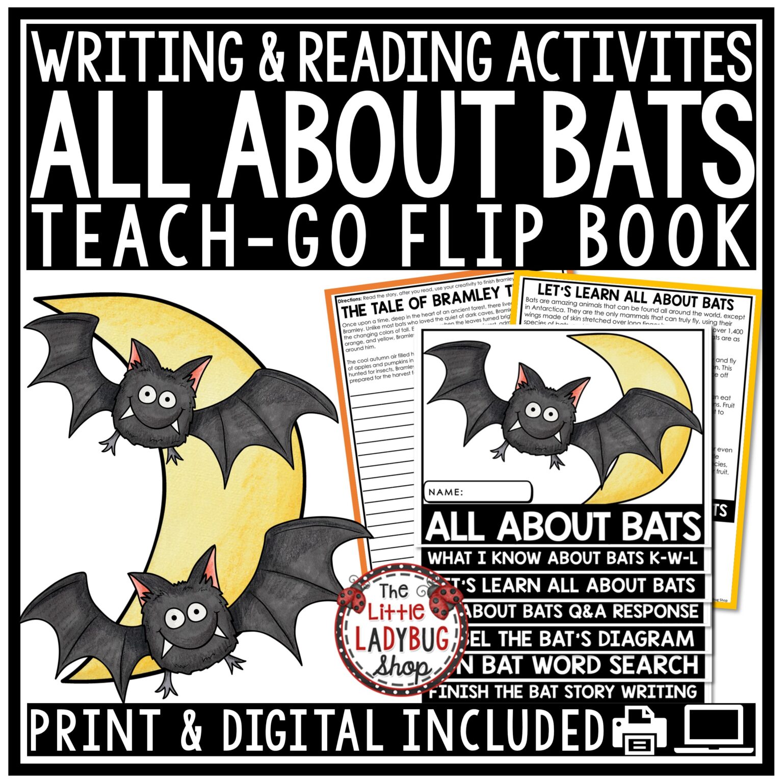 All About Bats Activities Writing Diagram Reading Comprehension - The ...