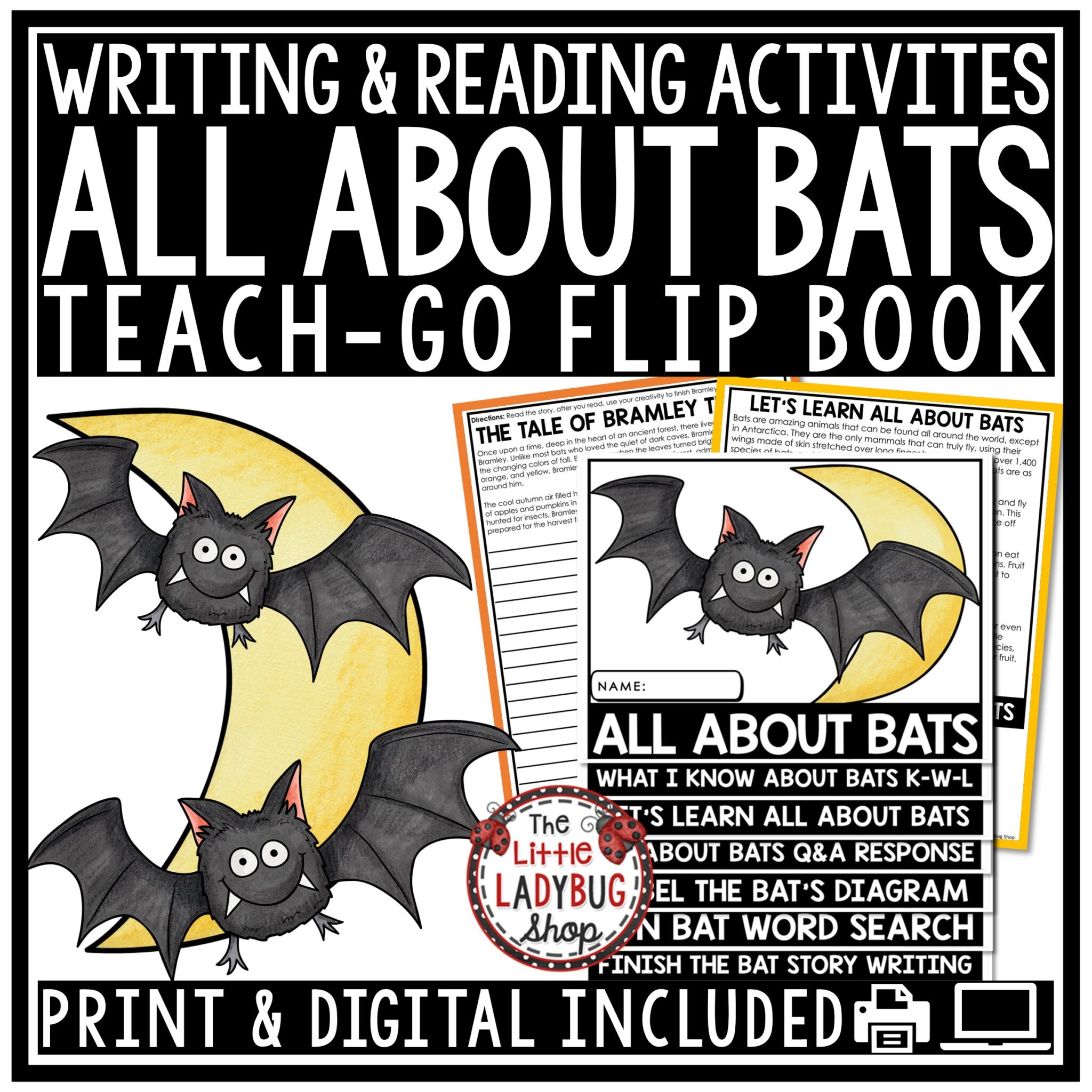 All About Bats Activities Writing Diagram Reading Comprehension - The ...