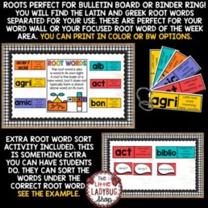 Greek and Latin Root Words Worksheets Activities Vocabulary 4th 5th ...