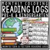 Homework Reading Logs - Kindergarten, 1st Grade, Pre-K and Preschool ...