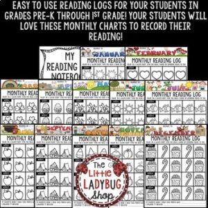 Homework Reading Logs - Kindergarten, 1st Grade, Pre-K and Preschool ...