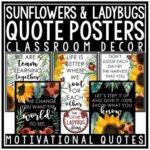 Ladybug & Sunflower Classroom Decor: Motivational Posters Bulletin ...