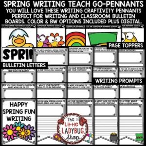 Spring Writing Prompts Bulletin Board - The Little Ladybug Shop