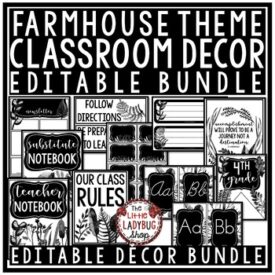 Modern Farmhouse Classroom Decor: Newsletter Template Editable, Labels ...