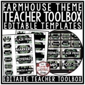 Modern Farmhouse Theme Classroom Decor Teacher Toolbox Labels Editable ...