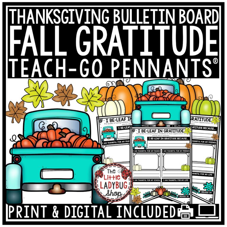 Thankful Fall Gratitude Bulletin Board - The Little Ladybug Shop