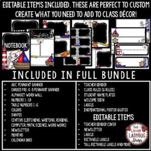 Nautical Theme Classroom Decor: Newsletter Template Editable, Labels ...