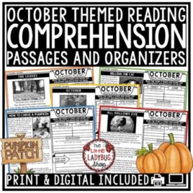October Fall Reading Comprehension Passages and Questions 3rd 4th Grade ...