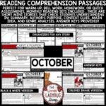 October Fall Reading Comprehension Passages and Questions 3rd 4th Grade ...