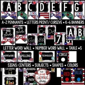 Patriotic Classroom Decor: Newsletter Templates Editable, Labels ...