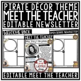 Pirate Theme Welcome Back to School Letters Editable: Meet The Teacher ...