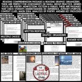 Poetry, Nonfiction Reading Comprehension Passages and Questions 3rd 4th ...