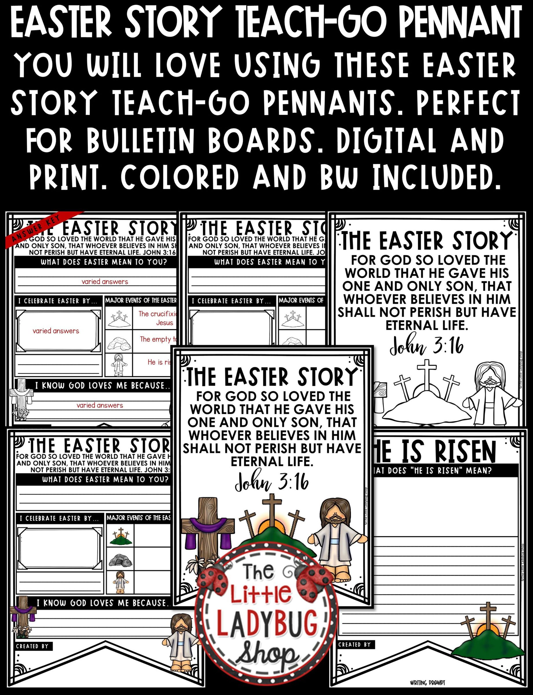 Christian Holy Week Easter Story Activity Teach-Go Pennants™ - The ...