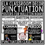 Punctuation Marks Posters Writing Bulletin Board ELA Classroom School ...