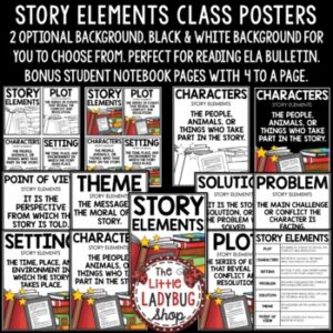 Reading Story Elements Posters Anchor Charts ELA Back to School ...