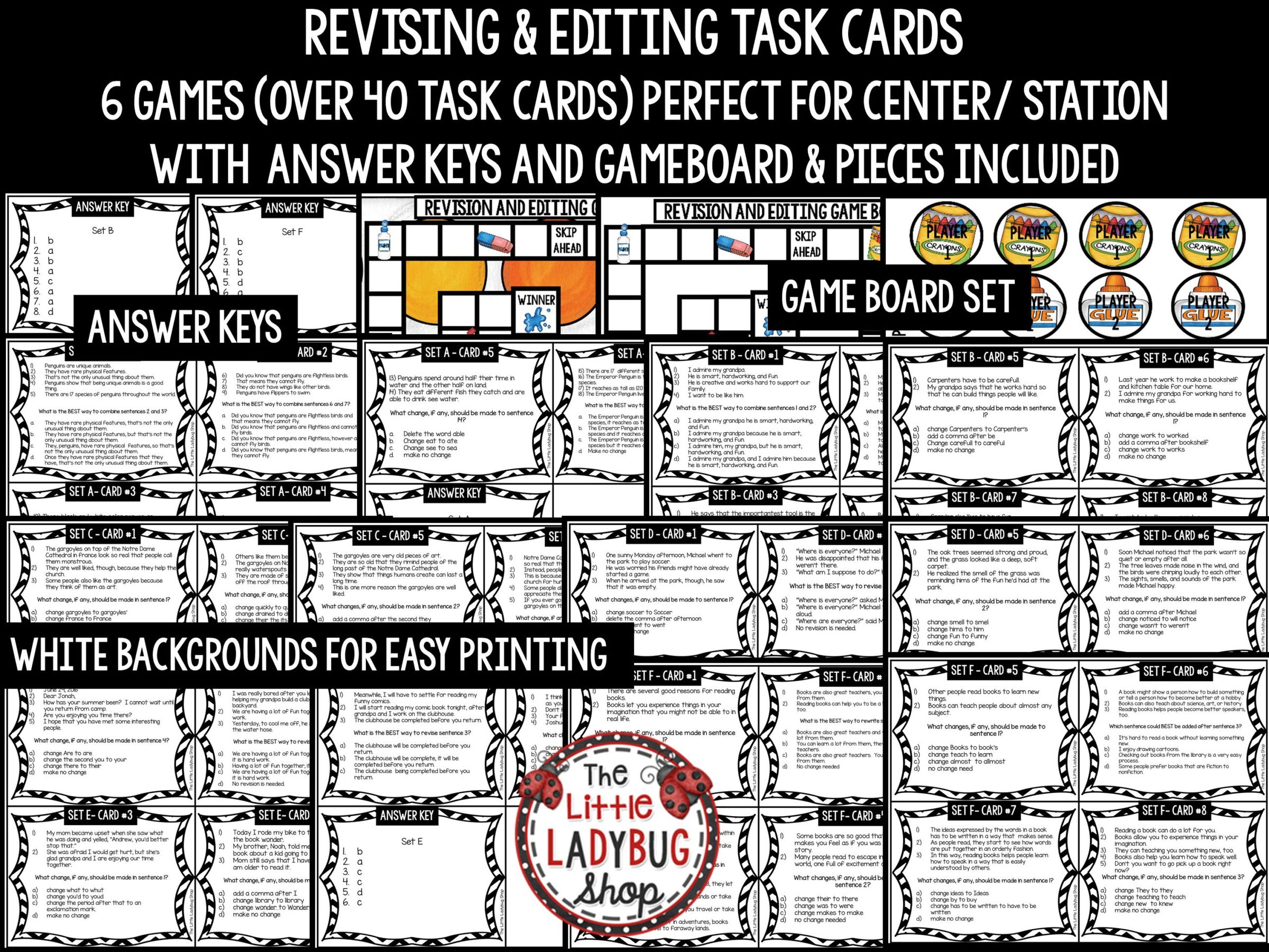 Revise & Edit Task Card Writing Test Prep ELA Revising & Editing ...