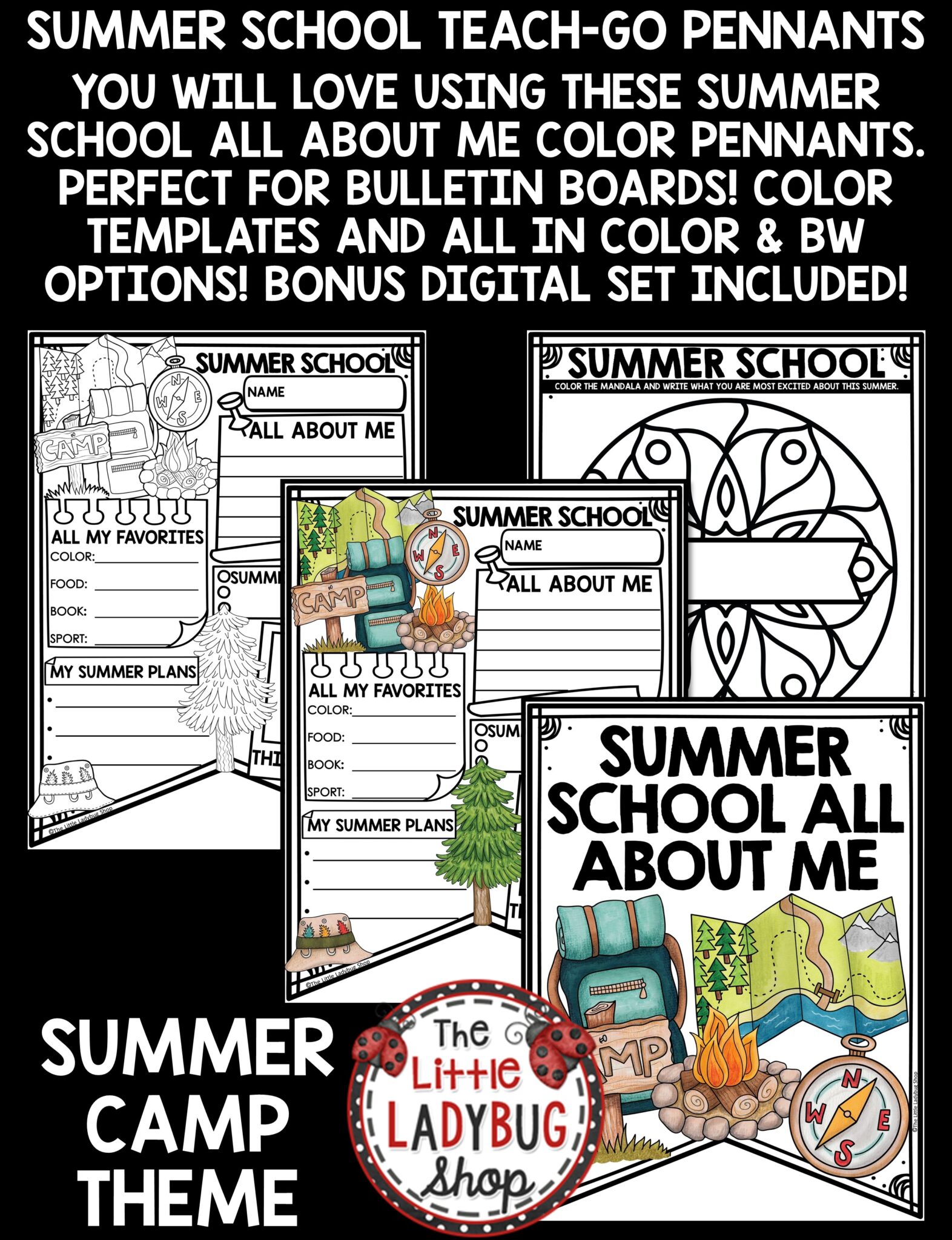 Camping Theme Summer School Writing Activity - The Little Ladybug Shop